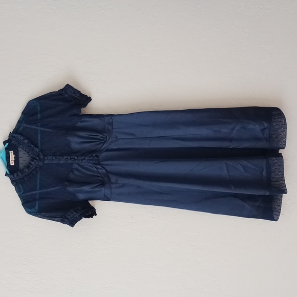 Forever 21 | Dresses | Forever Blue Satin And Lace Dress | Poshmark
